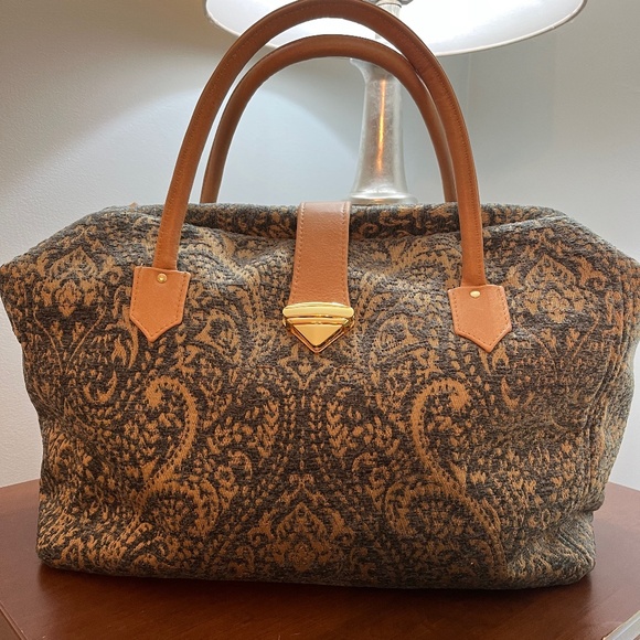 Handmade | Bags | Custom Leather And Tapestry Weekender | Poshmark